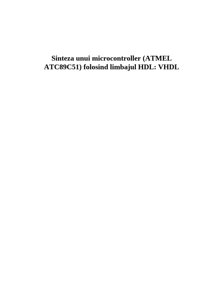 Sinteza Microcontroller | PDF
