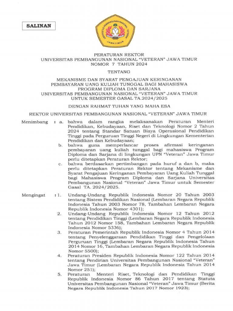 Copy of Salinan Pertor Nomor 7 Tahun 2024 tentang Mekanisme dan Syarat ...