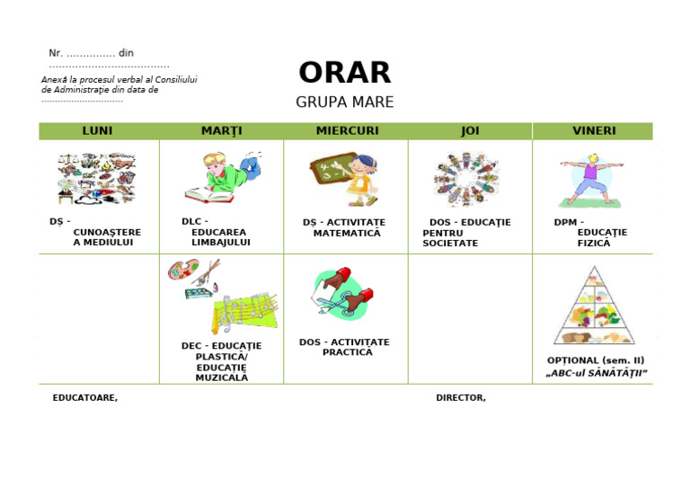 Orar - Grupa Mare | PDF