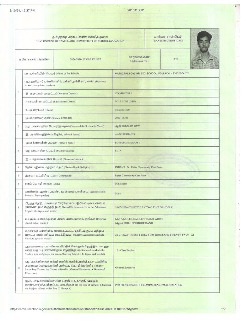 M School TC | PDF