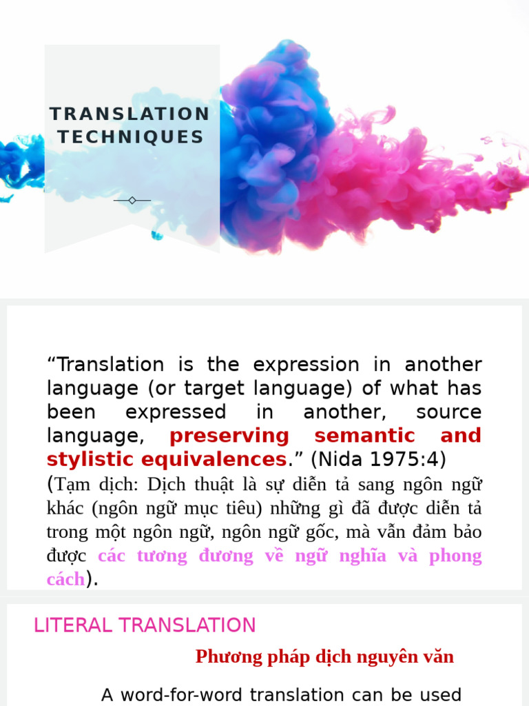 Translation Techniques | PDF
