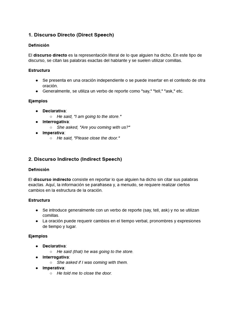Directo e Indirecto en Español | PDF | Linguistic Morphology | Syntax