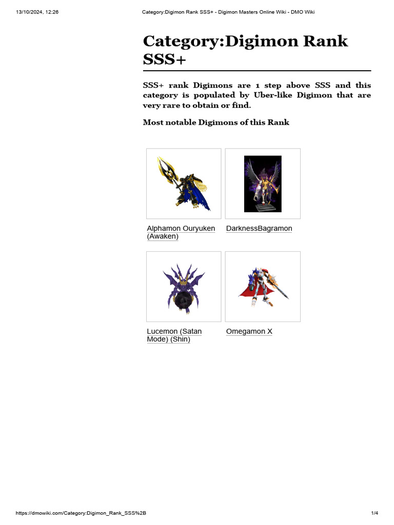 Category - Digimon Rank SSS+ - Digimon Masters Online Wiki - DMO Wiki | PDF