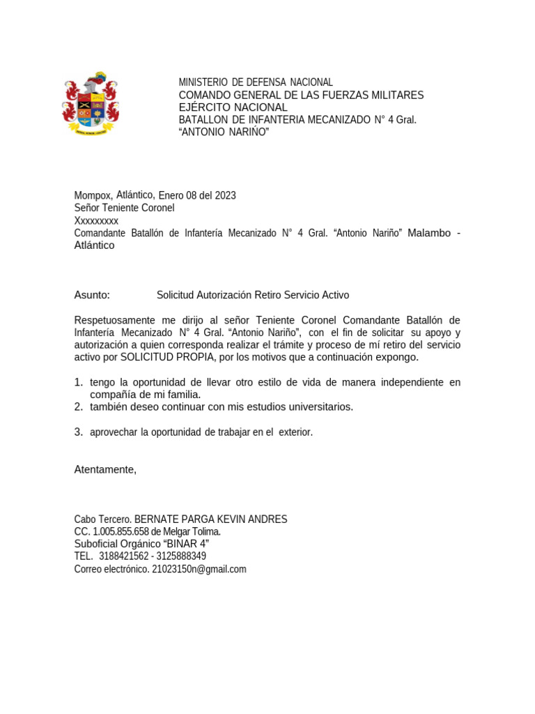 Carta de Retiro 2023 | PDF