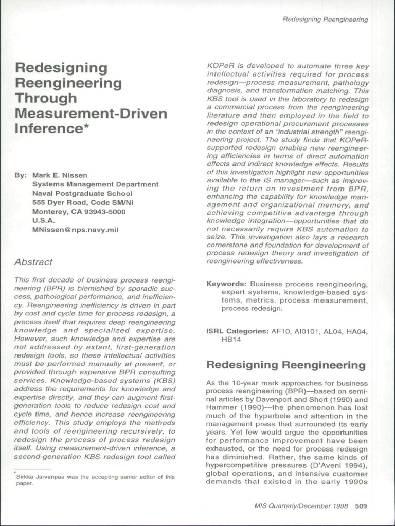 redesigninig reengineering through measurement driven inference | PDF