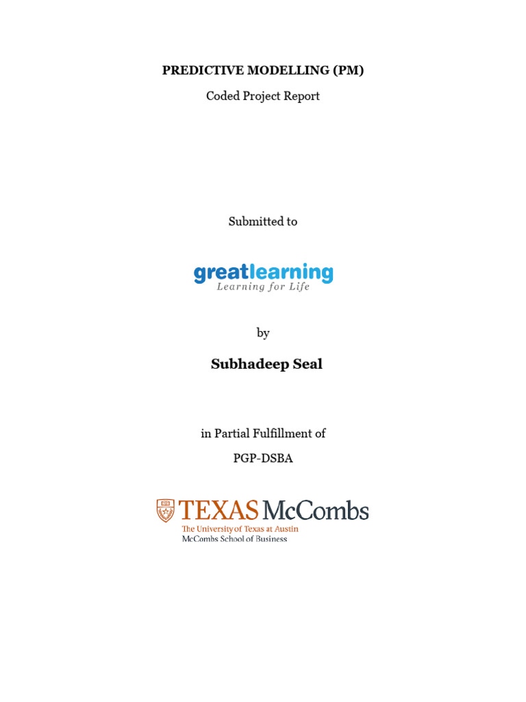 Predictive Modelling Business Report | PDF