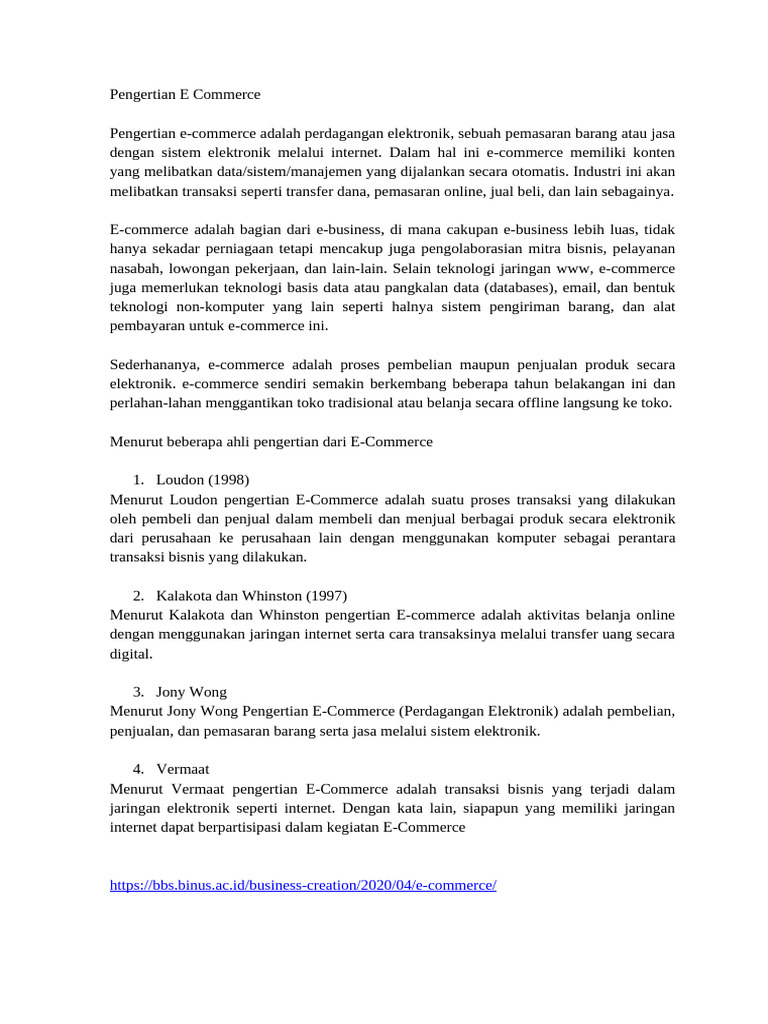 Pengertian E-Commerce | PDF
