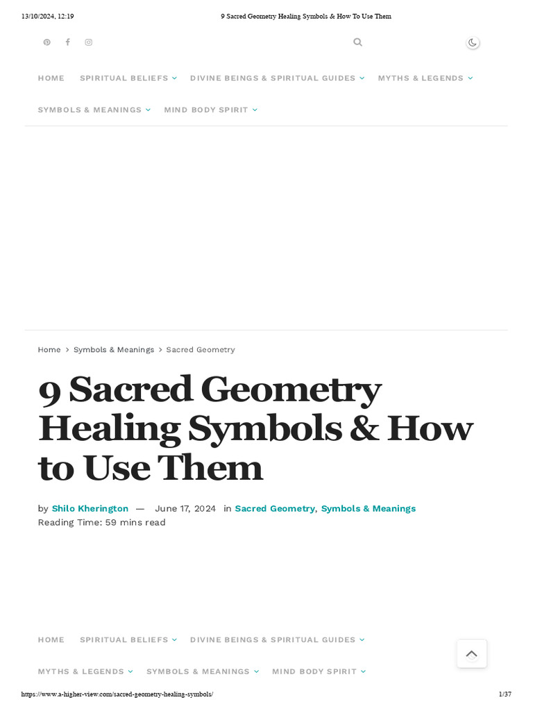 9 Sacred Geometry Healing Symbols & How To Use Them | PDF