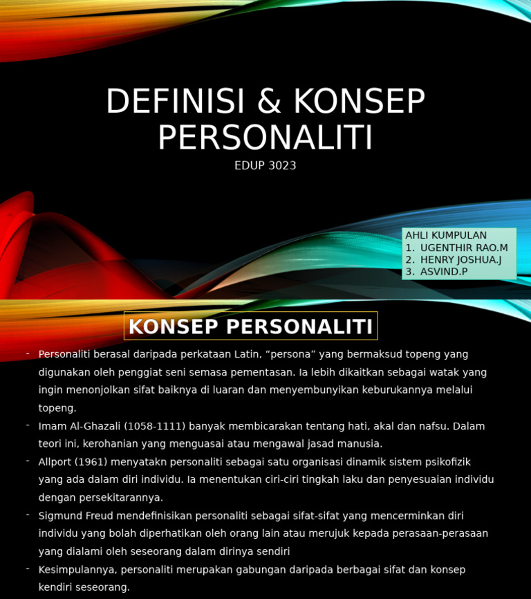 Definisi & Konsep Personaliti | PDF