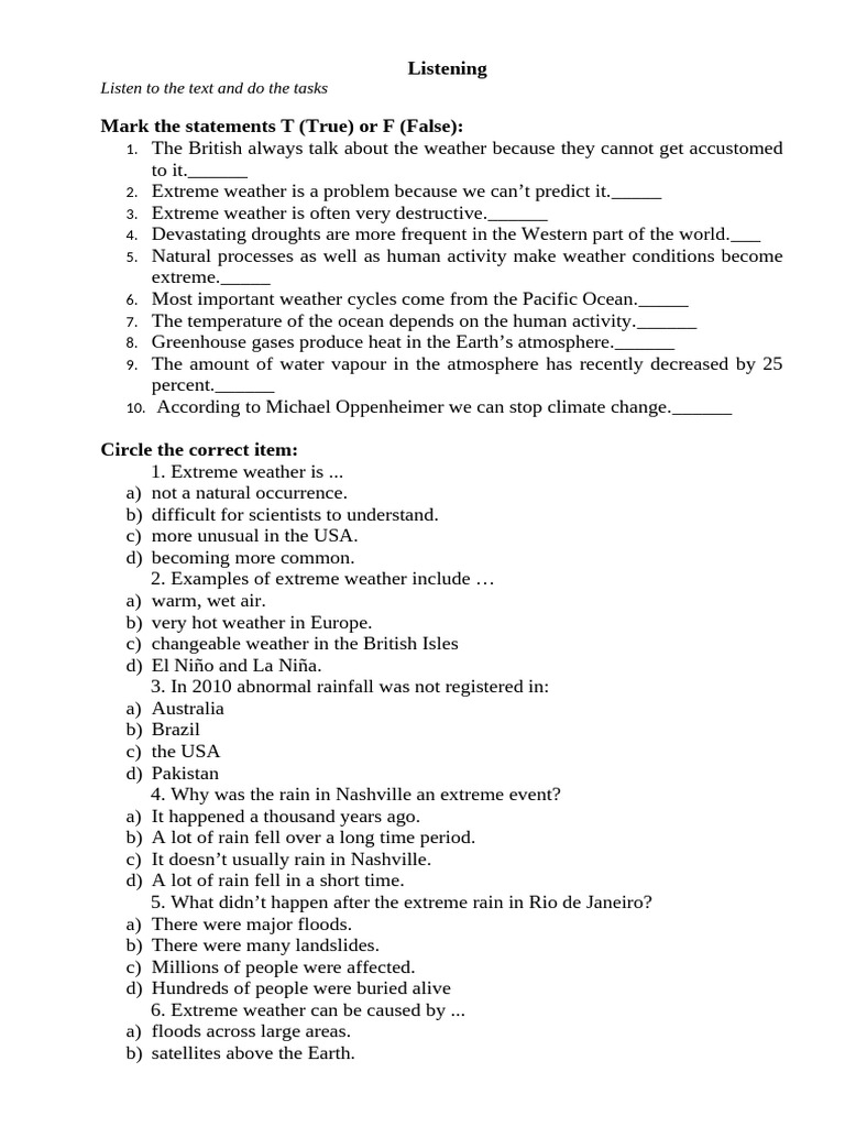 Listening 10 Grade | PDF