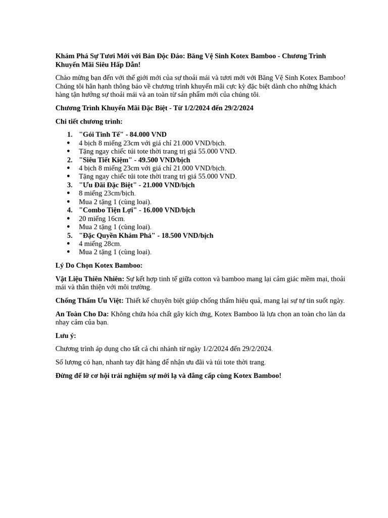 Bài PR CTKM | PDF