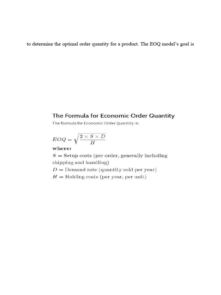 Eoq Concept and Problems | PDF