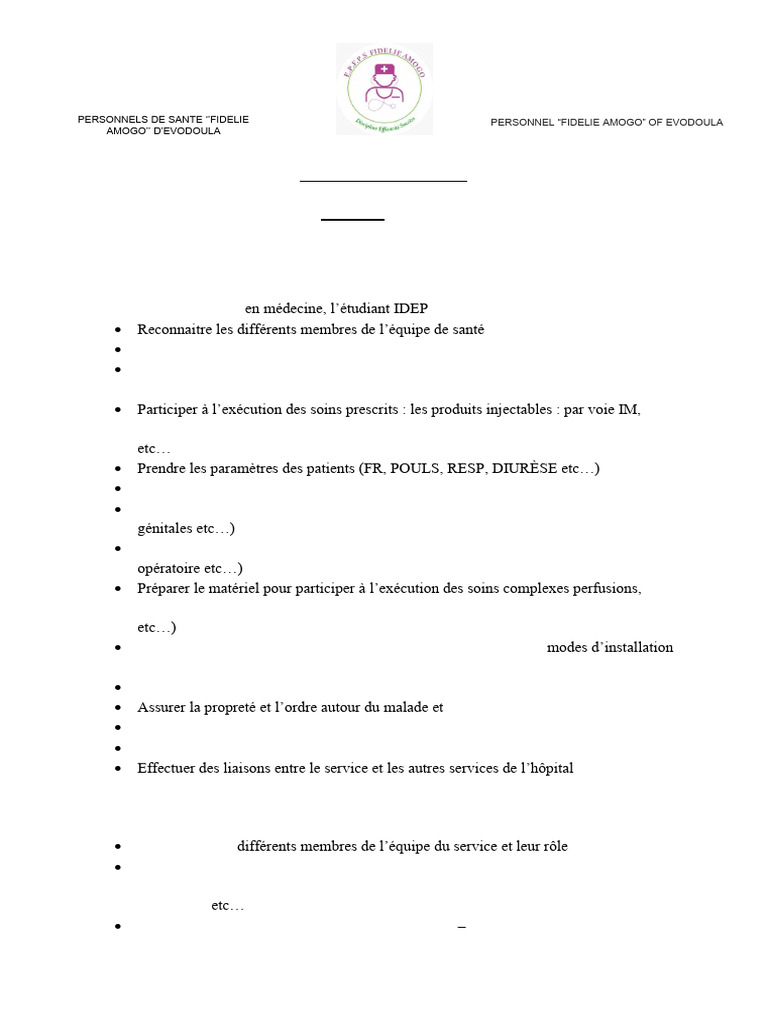 Objectifs de Stage Ide 1 s2 | PDF