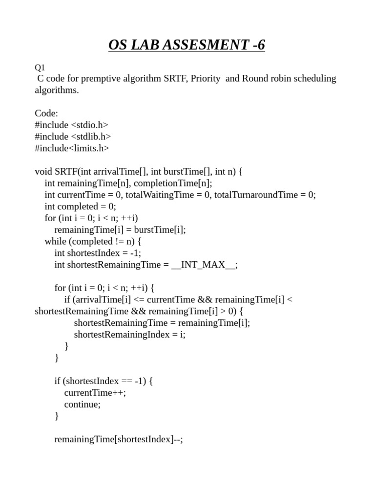 Os Lab Assesment 6 (22brs1302) | PDF