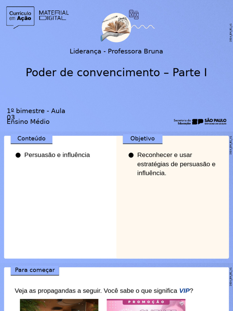 Aula 3 - Poder de Convencimento - Parte I.pptx - Alunos | PDF