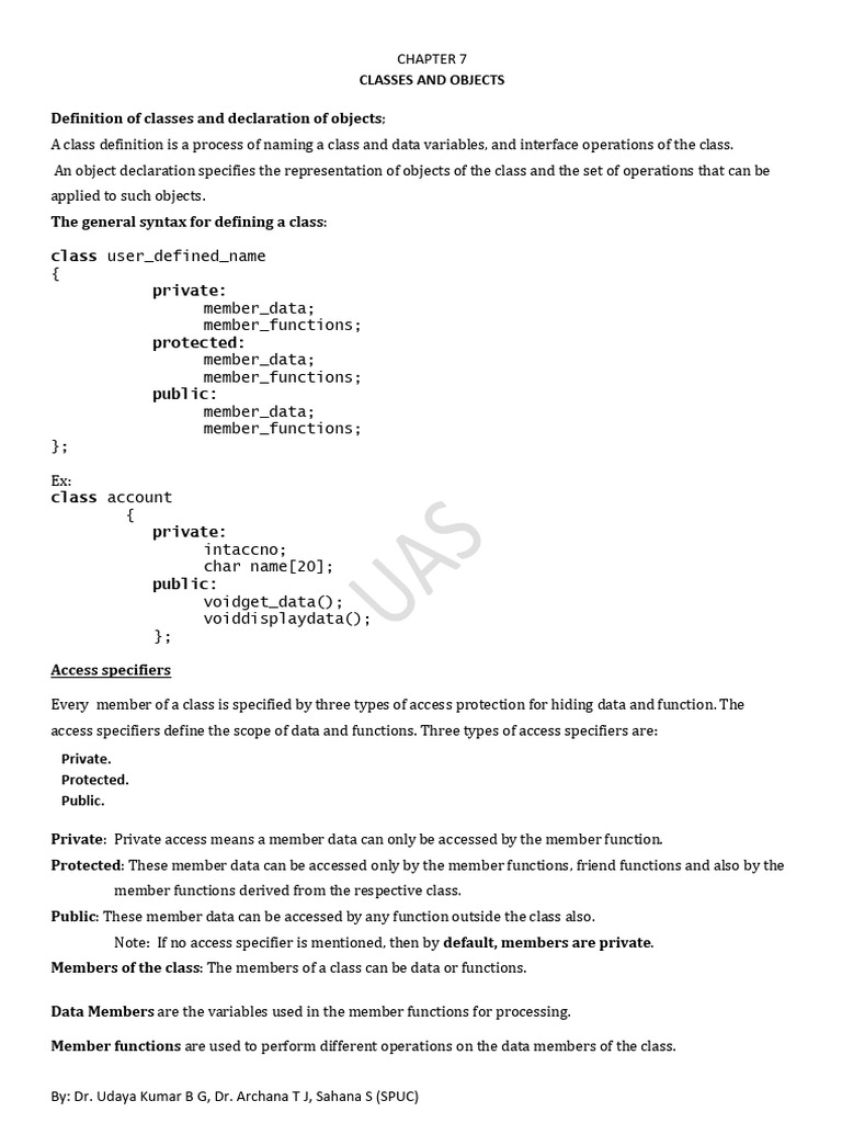 @7 - Classes and Objects | PDF