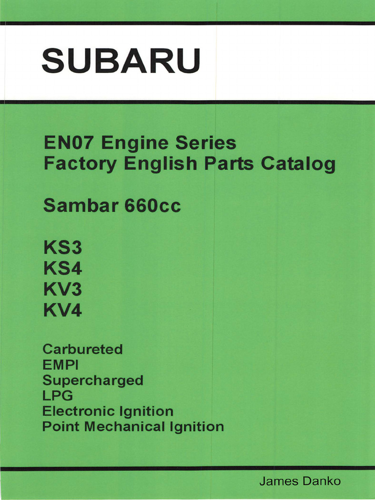 Subaru EN07 Engine Series Factory English Part | PDF