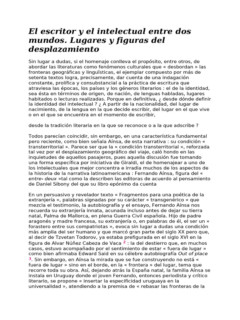 Citas 7 - El Escritor y El Intelectual Entre Dos Mundos | PDF