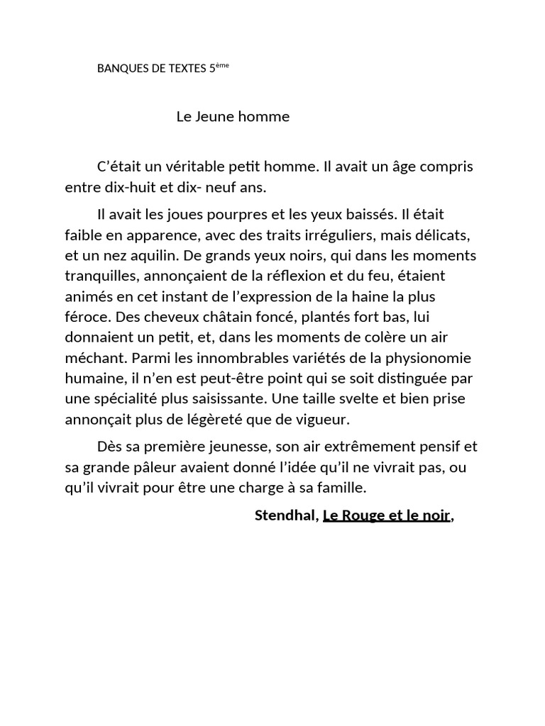 BANQUES DE TEXTES 5ème | PDF