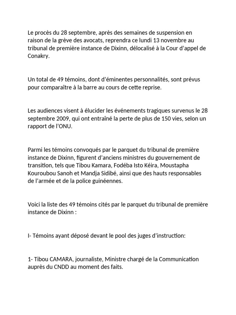 Le Procès Du 28 | PDF