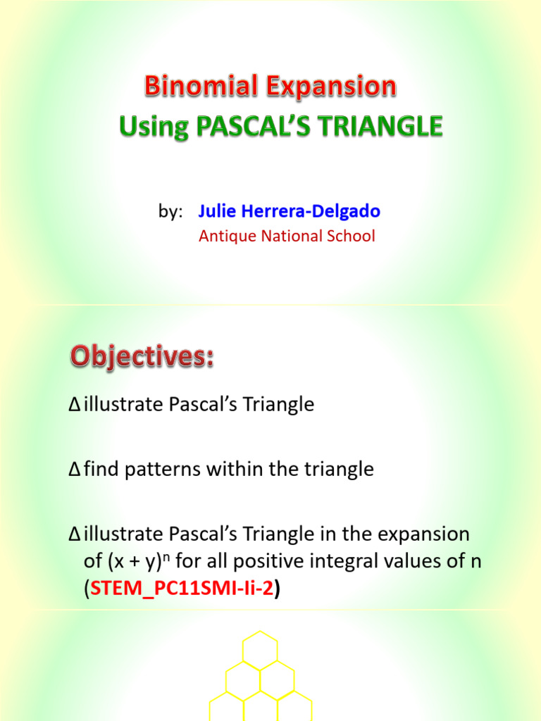 Binomial Expansion - Pascals Triangle | PDF