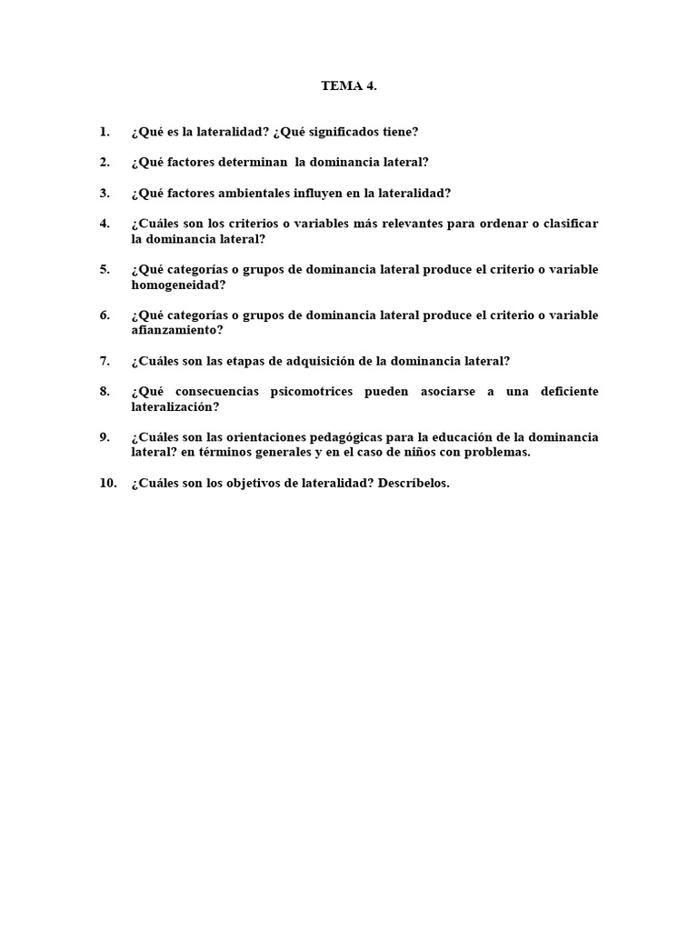 Preguntas Tema 4 | PDF