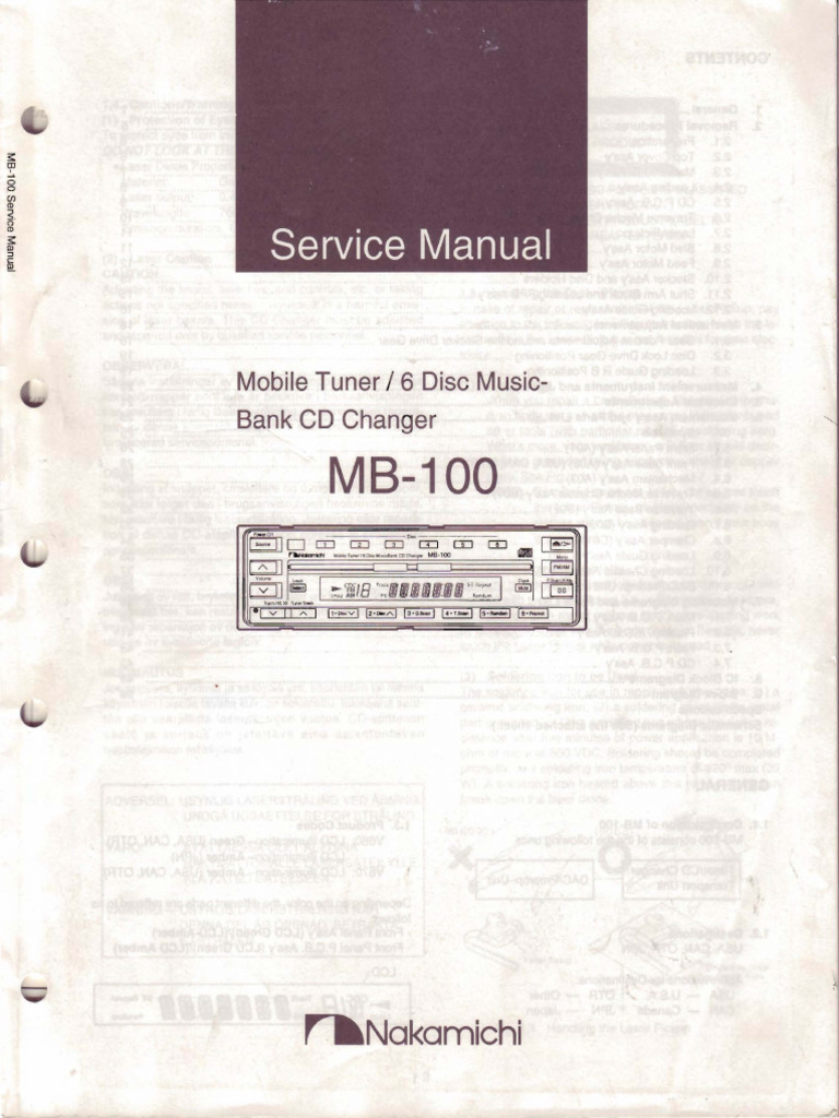 Nakamichi MB-100 Service manual | PDF