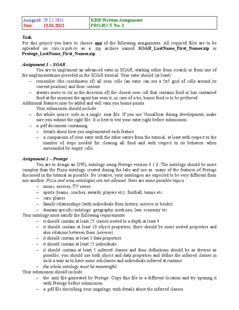 Project2 KRR 2011 | PDF | Ontology (Information Science) | Class (Computer Programming)