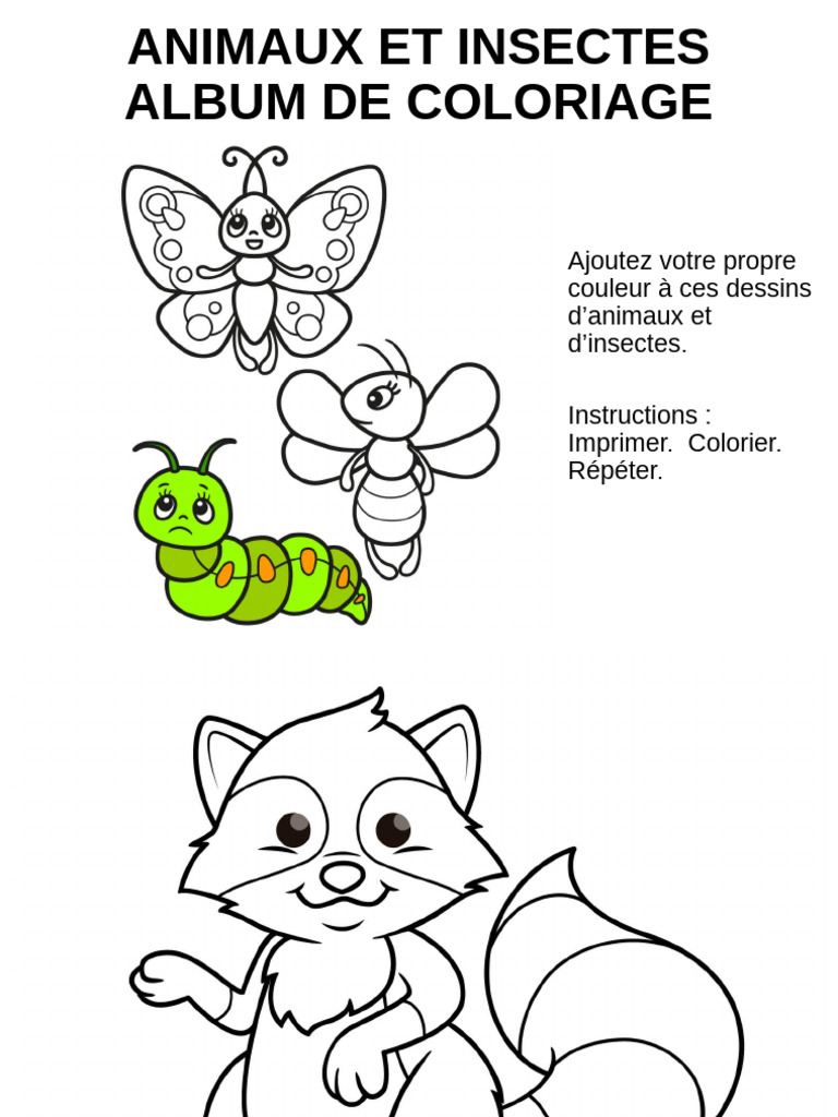 Album de Coloriage Sur Les Animaux Et Les Insectes | PDF