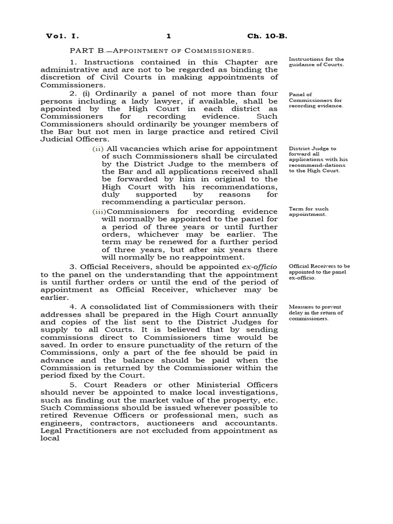 Appointment of Commissioners | PDF