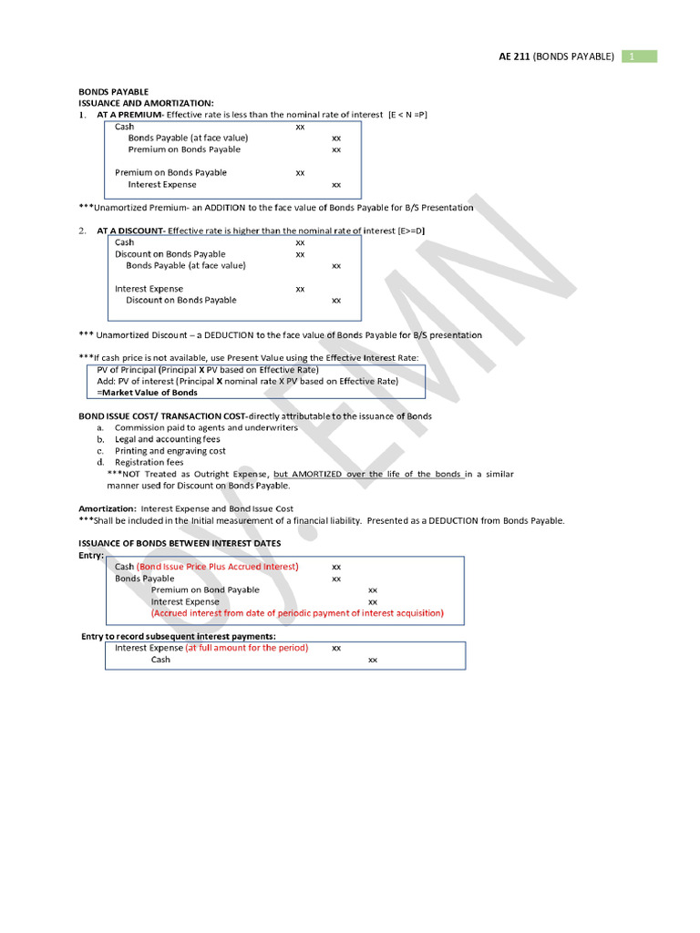 Bonds Payable Notes | PDF