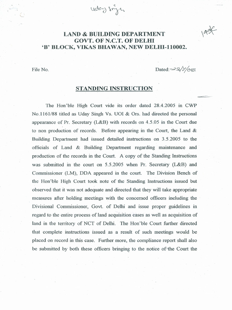 Standinginstructions 1 | PDF