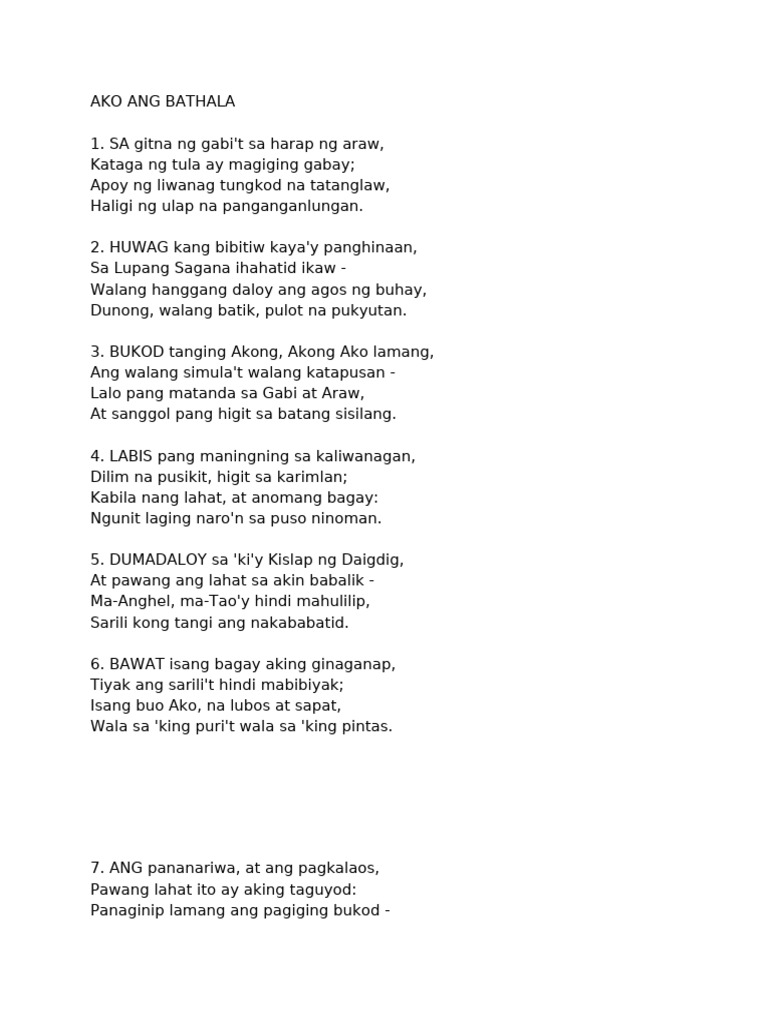 Abakada Ako Ang Bathala | PDF