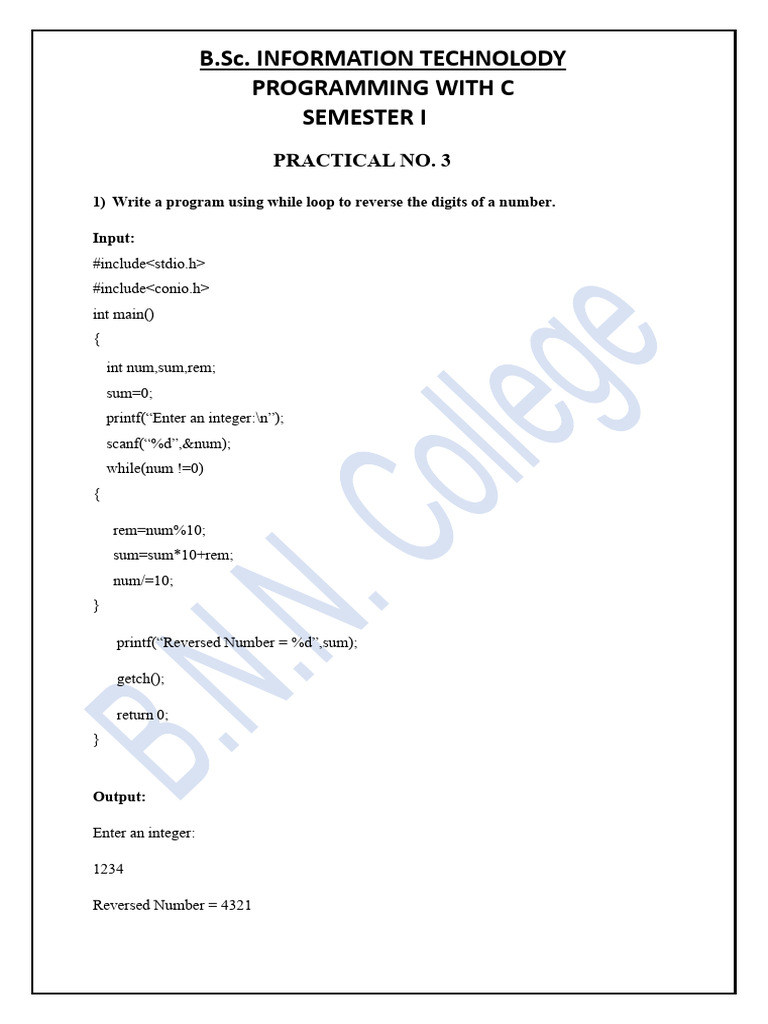 Practical No 3 C | PDF