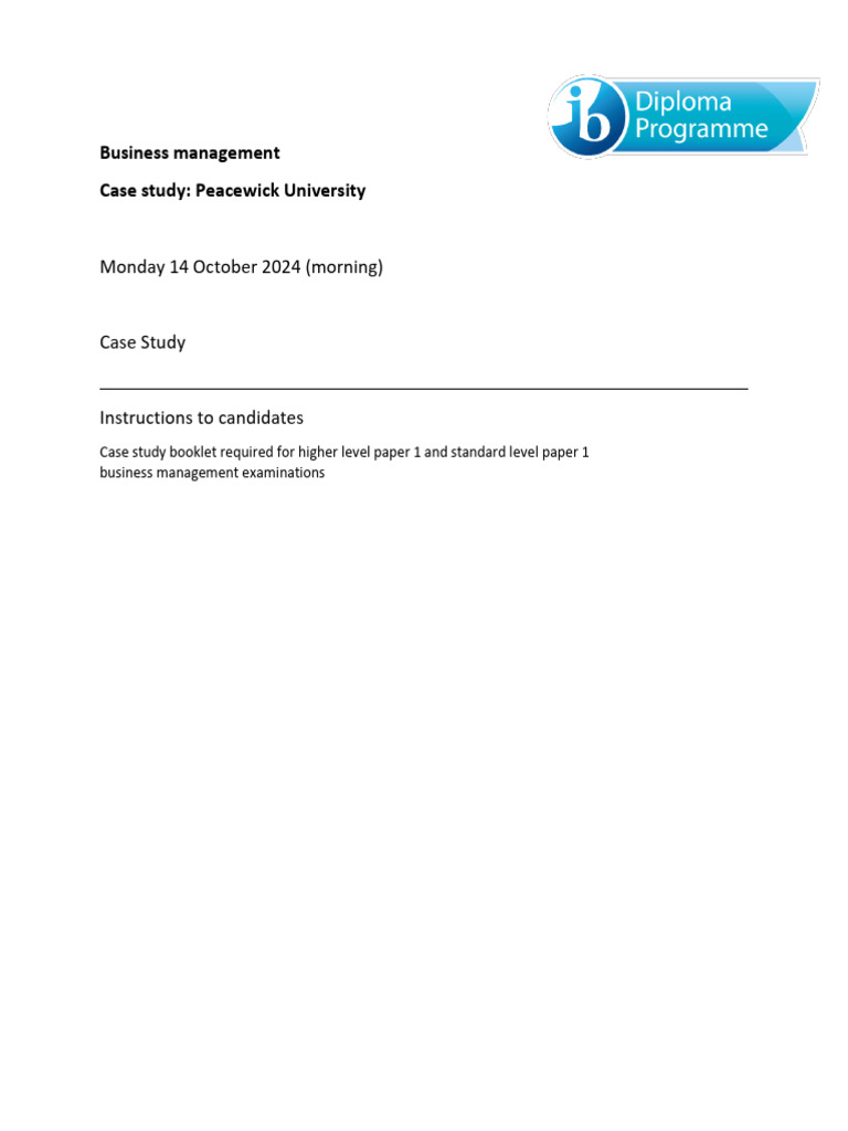 DP1 BM Mid-Term 1 Paper 1 - Case Study | PDF