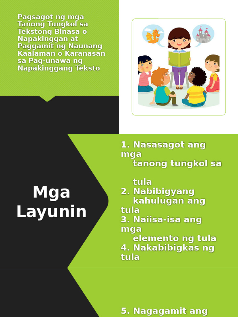 Aralin 1-Pagsagot Sa Mga Tanong Tungkol Sa Binasa | PDF