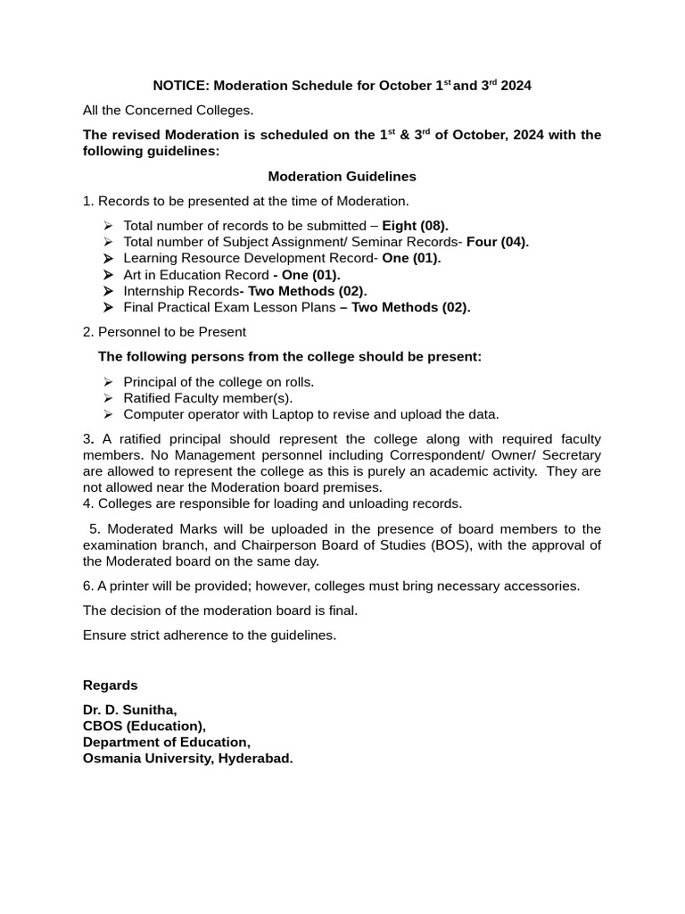 Moderation Guidelines | PDF