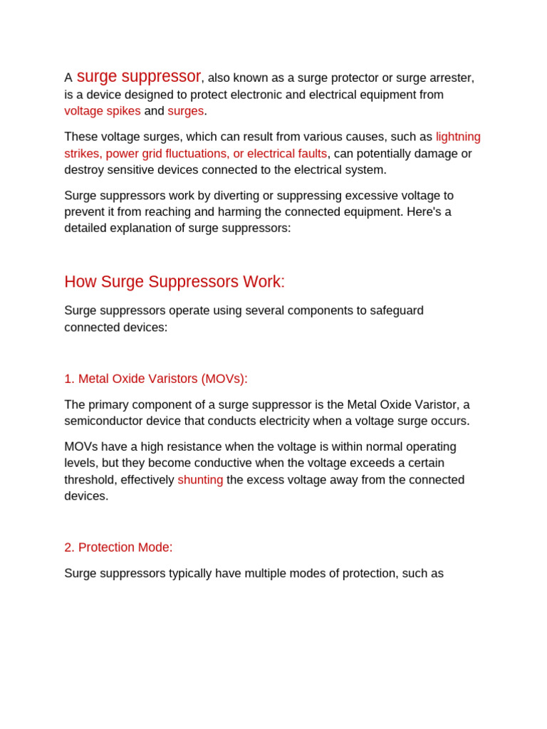 A Surge Suppressor | PDF