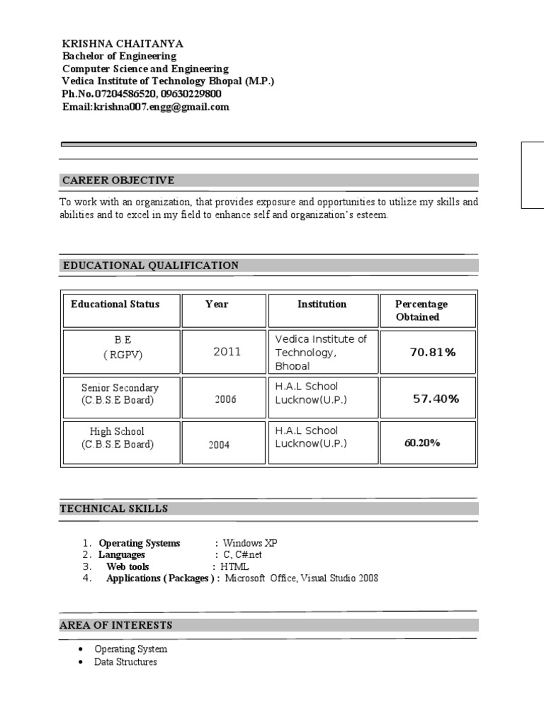 Krishna CV | PDF | Career & Growth