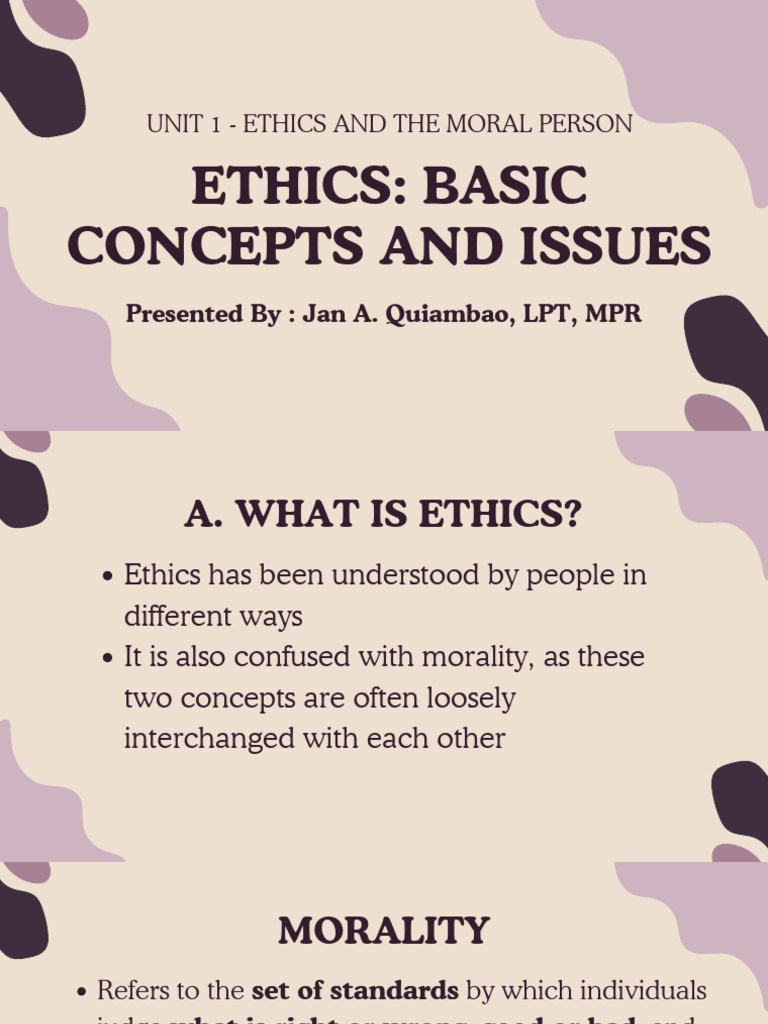Ethics Basic Concepts and Issues | PDF