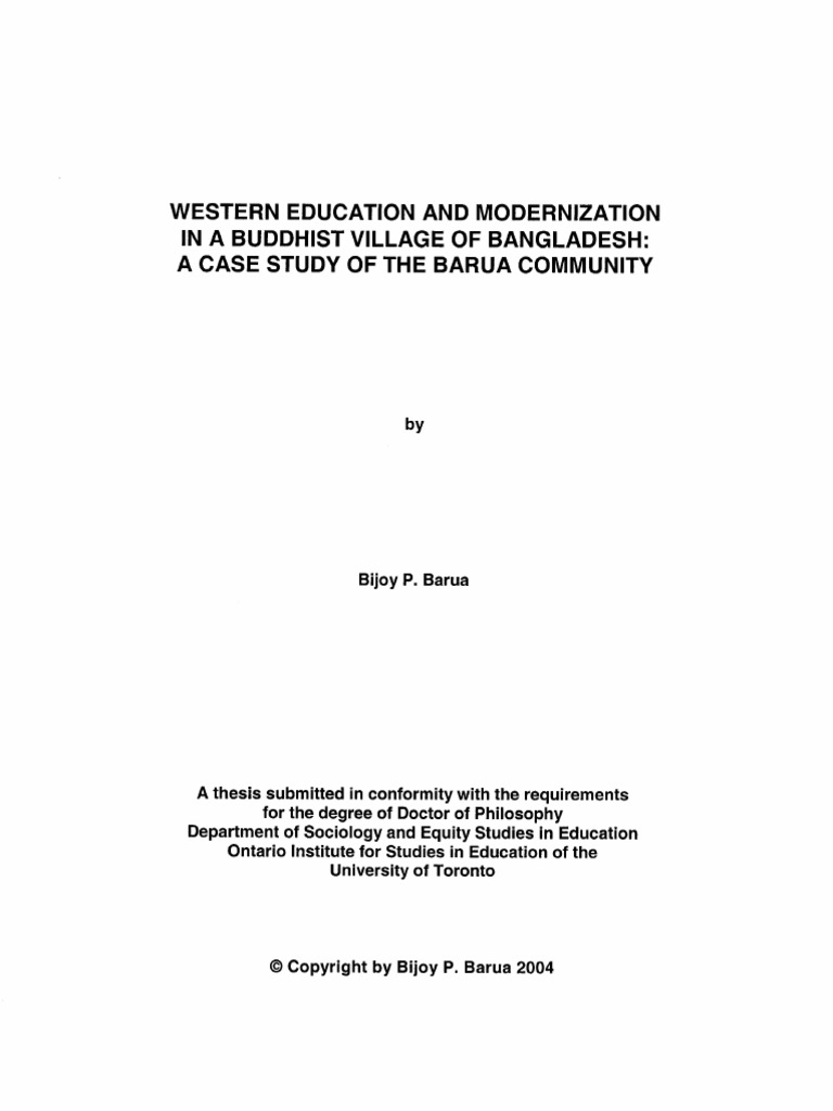 WESTERN EDUCATION AND MODERNIZATION IN A BUDDHIST VILLAGE OF BANGLADESH ...