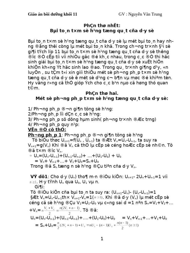 Cac Phuong Phap Tim So Hang Tong Quat Cua Day So | PDF