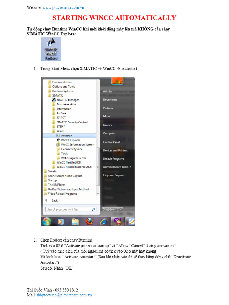 Starting Wincc Automatically | PDF