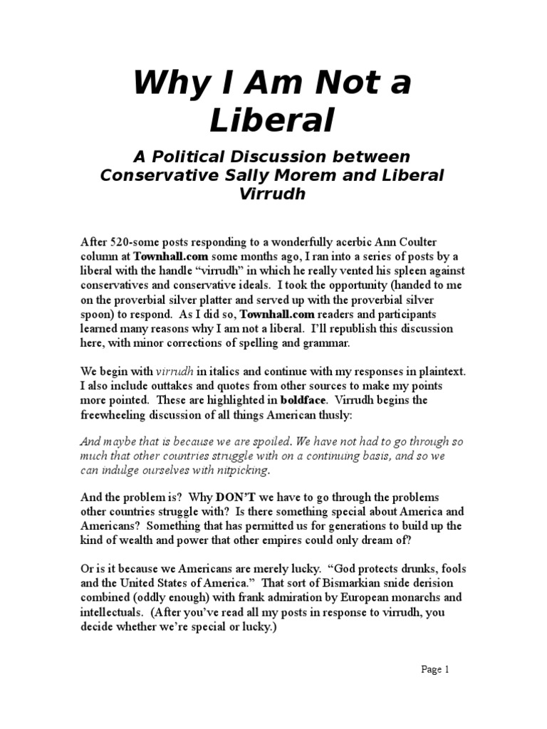 Why I Am Not A Liberal | PDF | Anti Americanism | Welfare