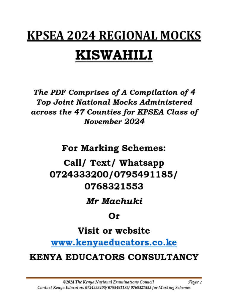 Kpsea Kisw 2024 Regional Mocks | PDF