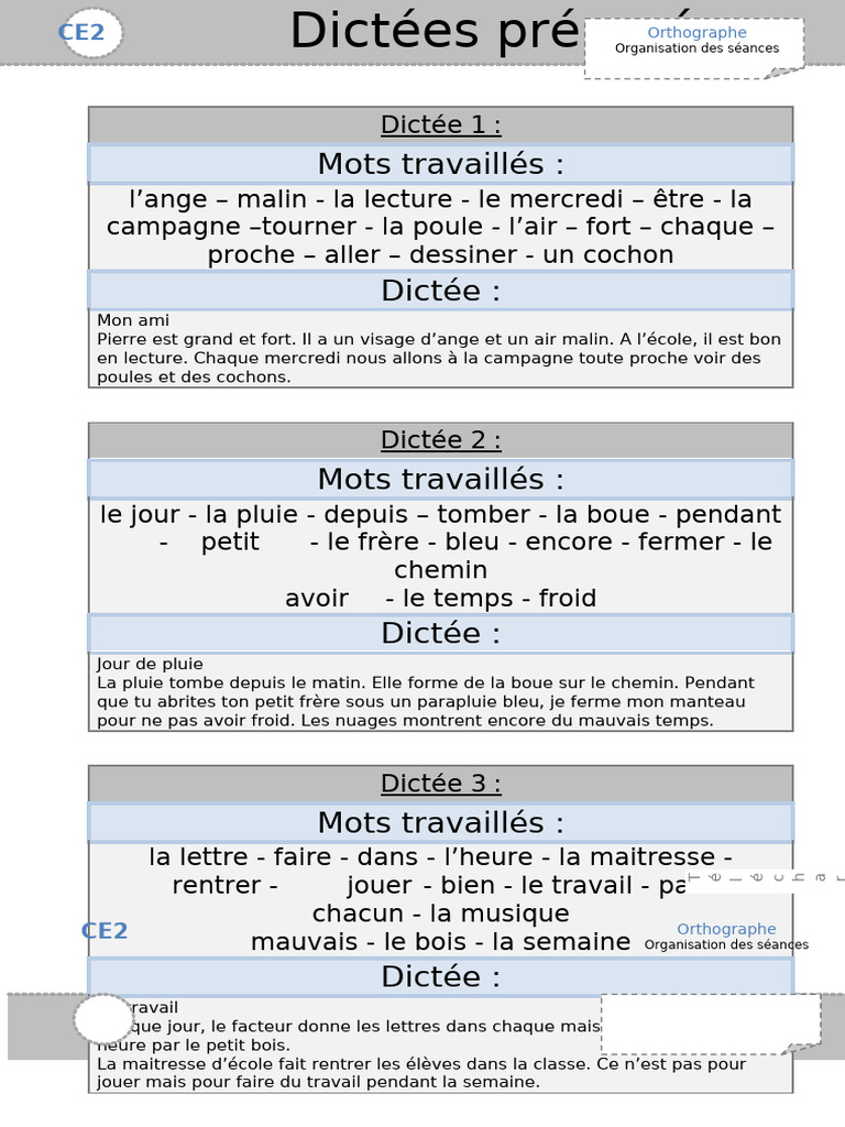 Frédérique Dictées 1 À 10 | PDF