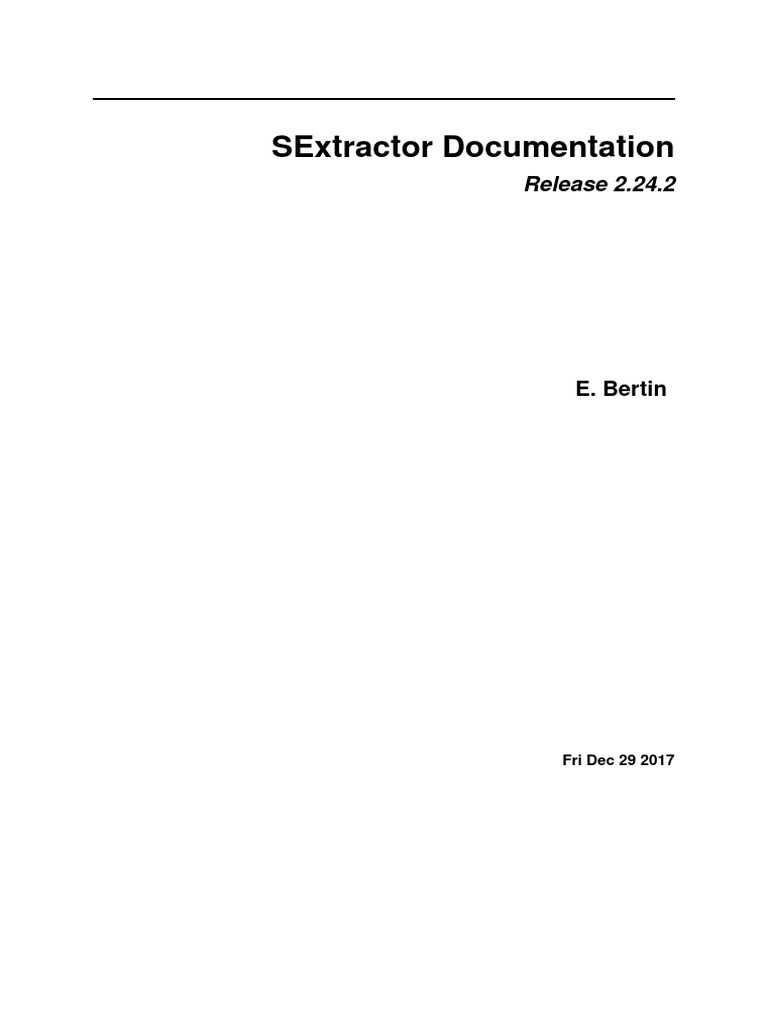 SExtractor Documentation v2.24.2 | PDF