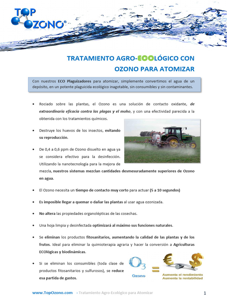 Tratamiento Agro-ECOlogico Con OZONO para Atomizar | PDF