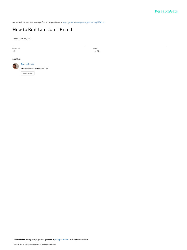 Holt HowtoBuildanIconicBrand | PDF