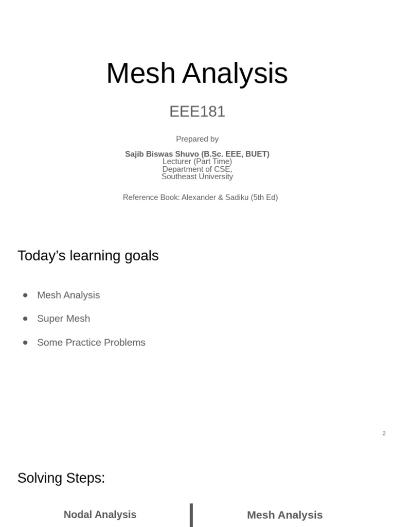 Mesh Analysis | PDF